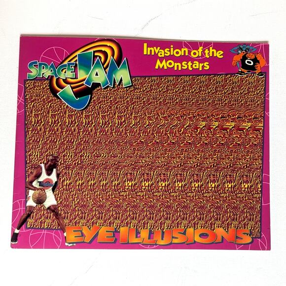 Warner Bros. | Accents | Vintage 996 Space Jam Magic Eye Book Invasion ...
